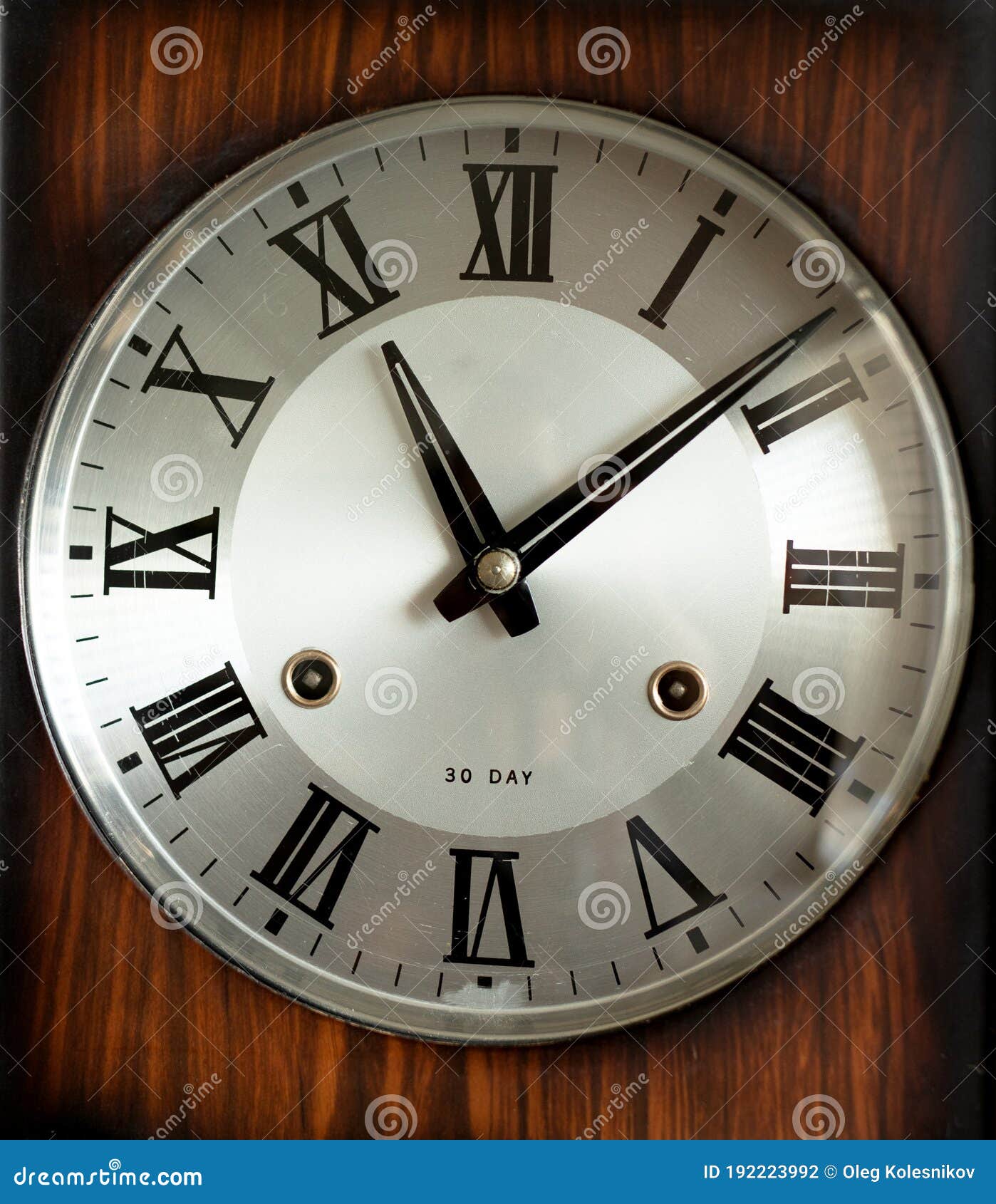 Dial of an Antique Wall Pendulum Clock with Mechanical Winding Stock ...