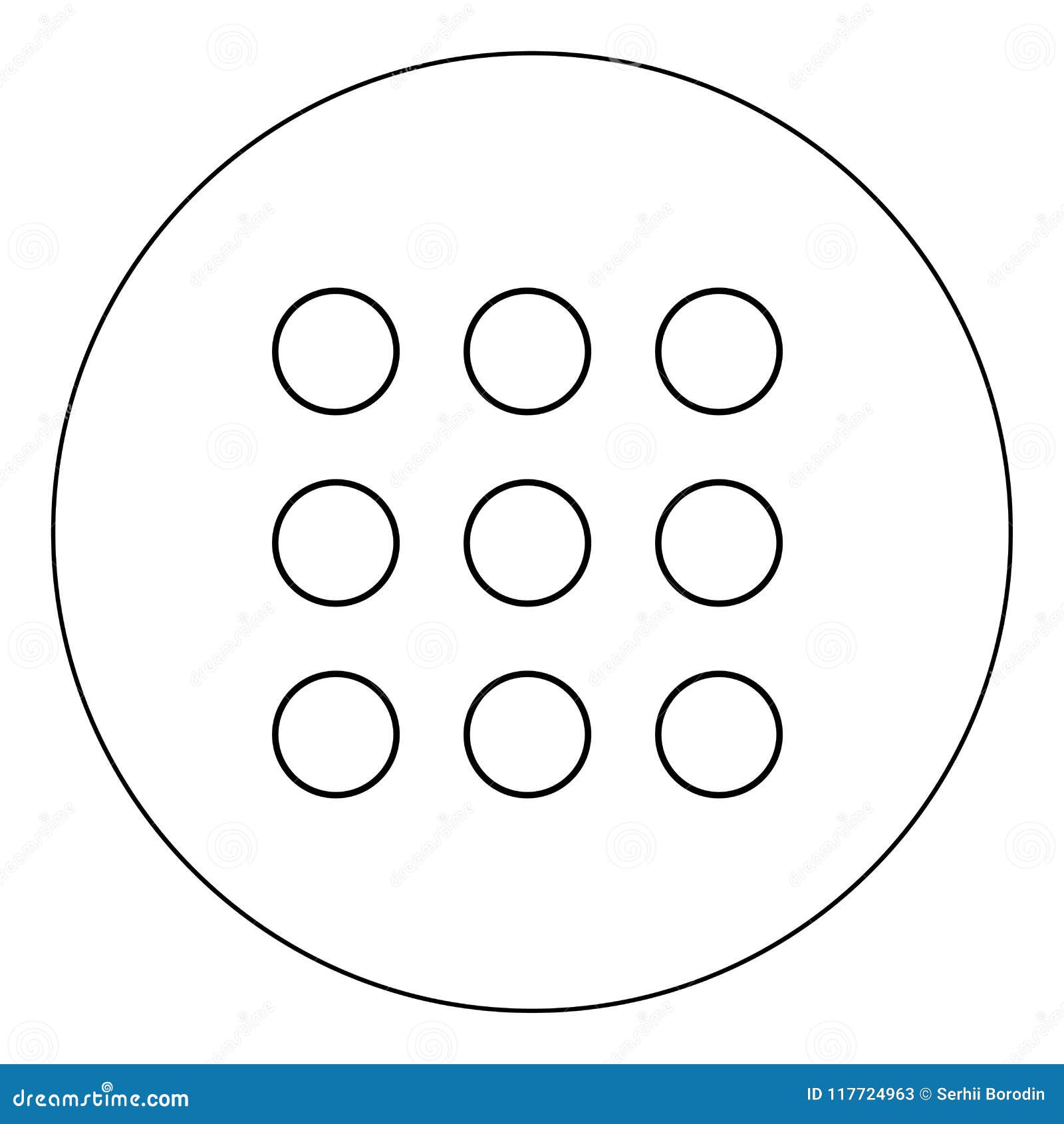 Dial Button Icon Black Color in Circle Stock Vector - Illustration of ...