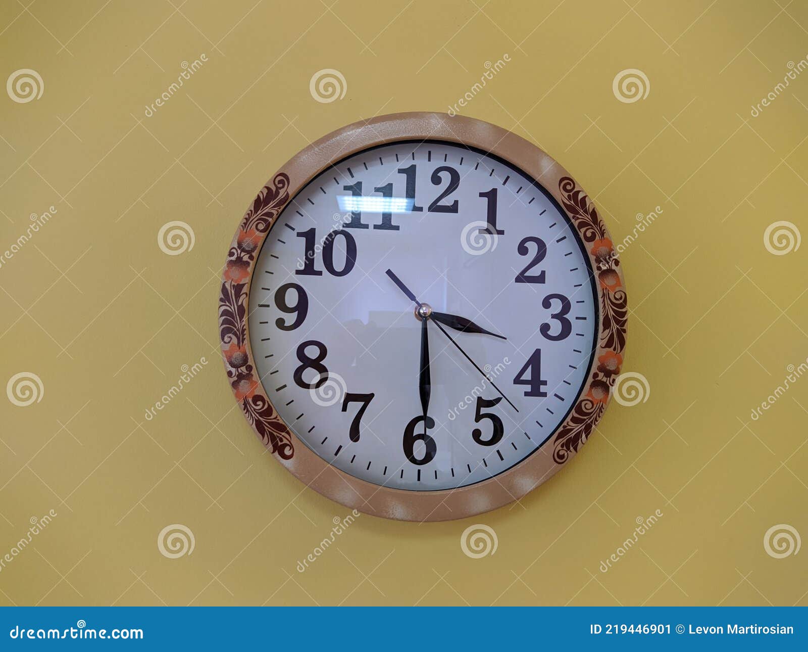 The Dial Of The Old Clock With Roman Numerals And Without Arrows, With ...