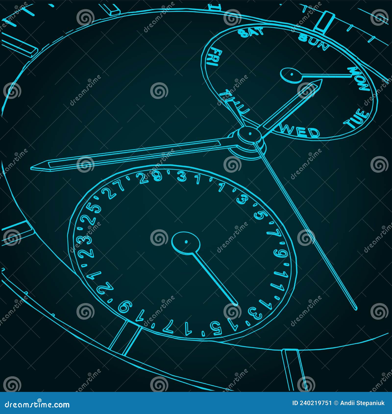 Dial close-up stock vector. Illustration of background - 240219751