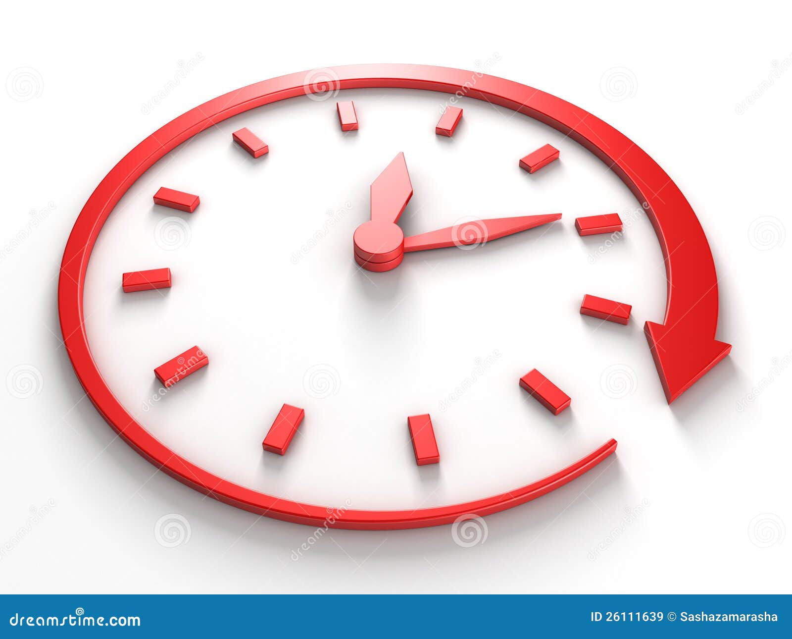 Dial De Reloj Rojo Del Concepto Con Alrededor De La Flecha Stock de ...