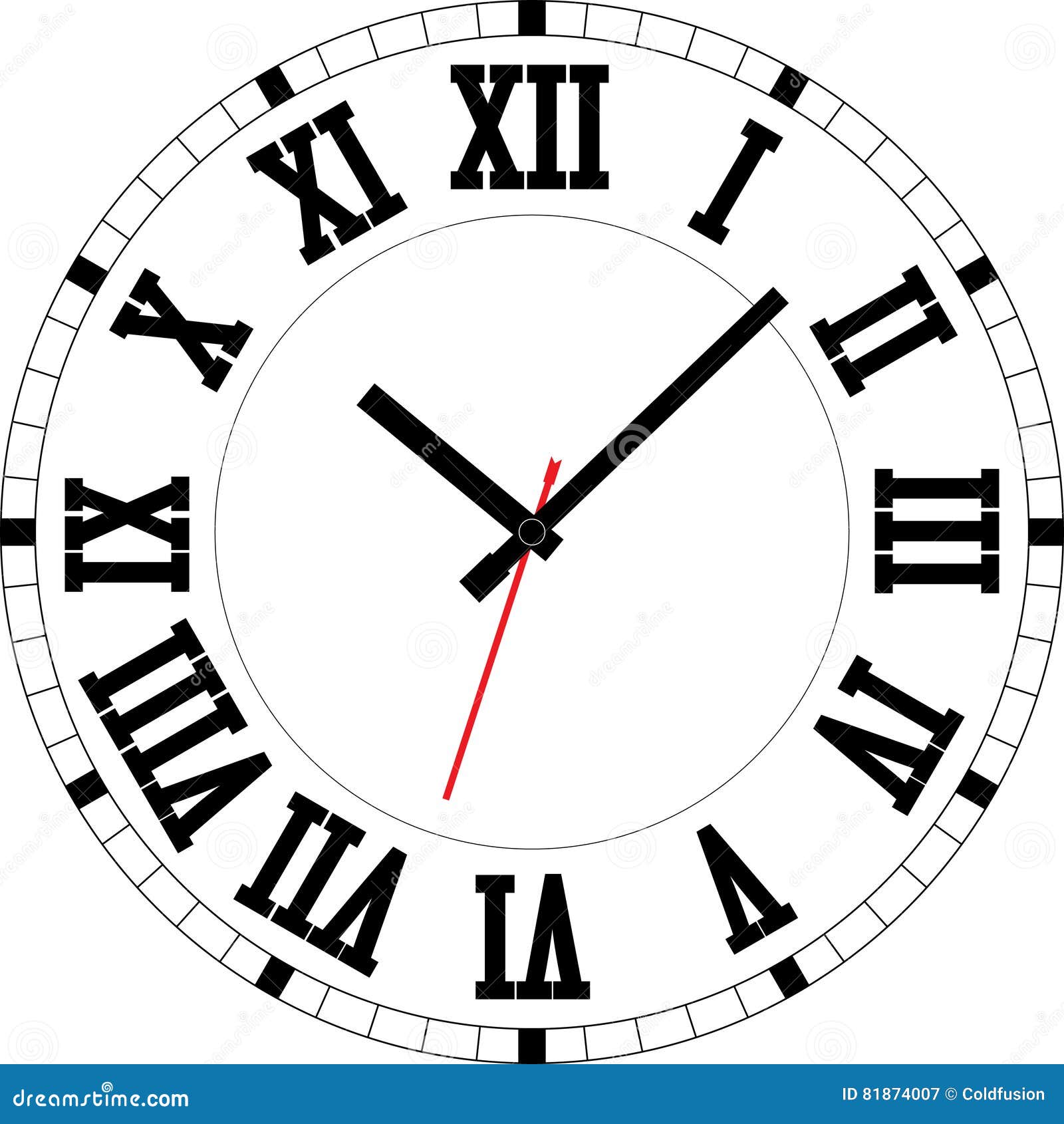 Dial de reloj romano ilustración del vector. Ilustración de objeto ...