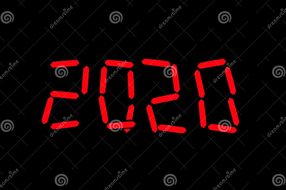 Dial of the Electronic Clock Which Shows the Year 2020 Stock Image ...