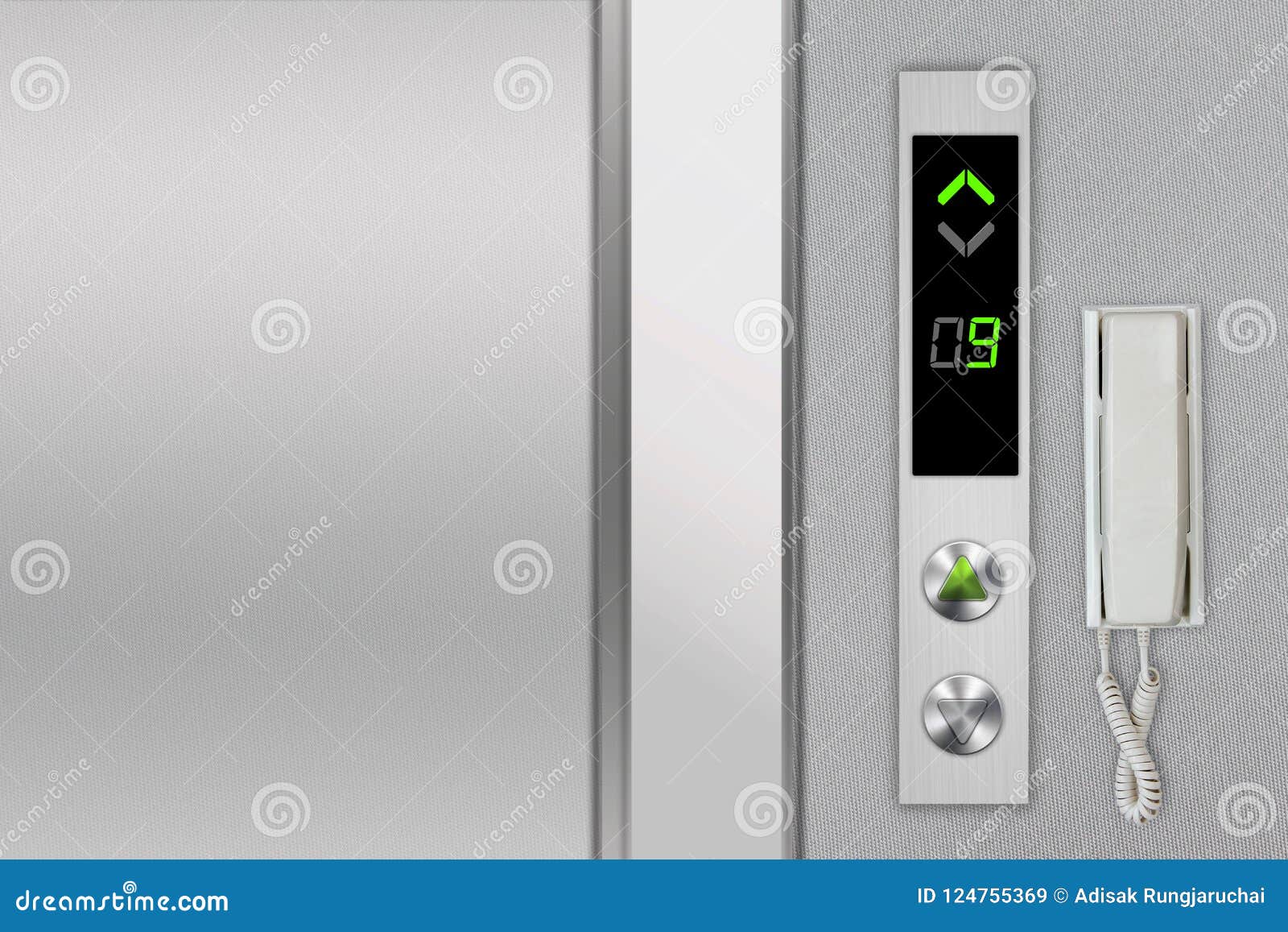 Dial The Emergency Telephone In The Elevator Stock Photo ...