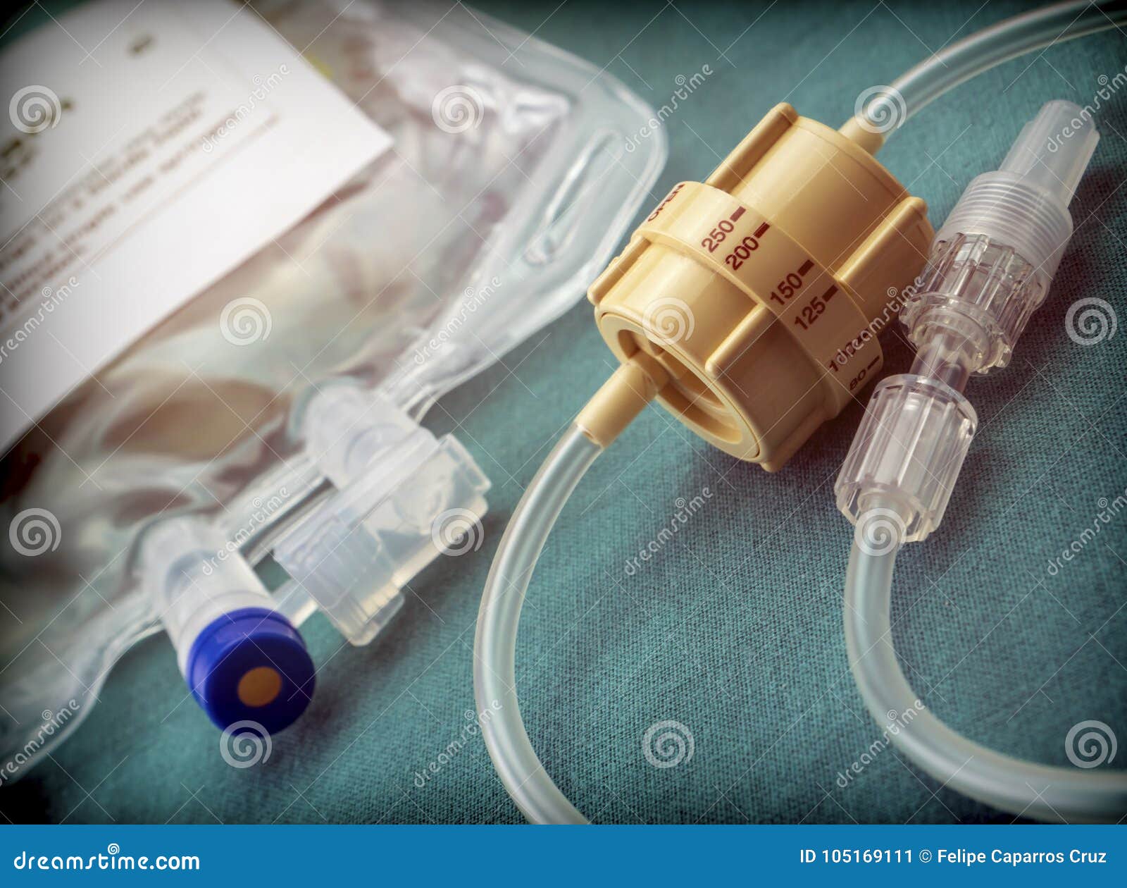 Dial Flow Regulator Next To Medicine Bag in a Hospital Stock Image ...