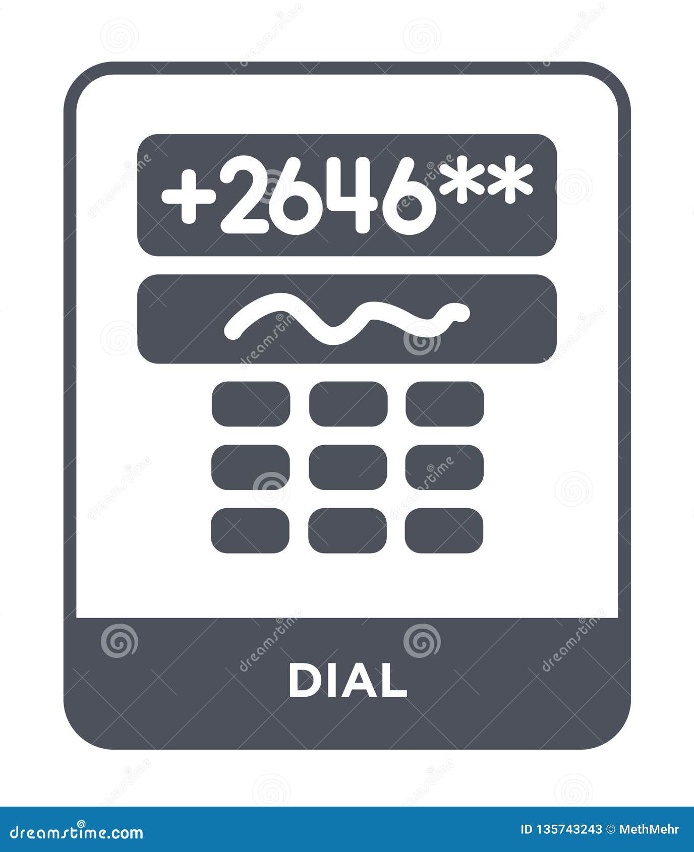 Dial Icon in Trendy Design Style. Dial Icon Isolated on White ...