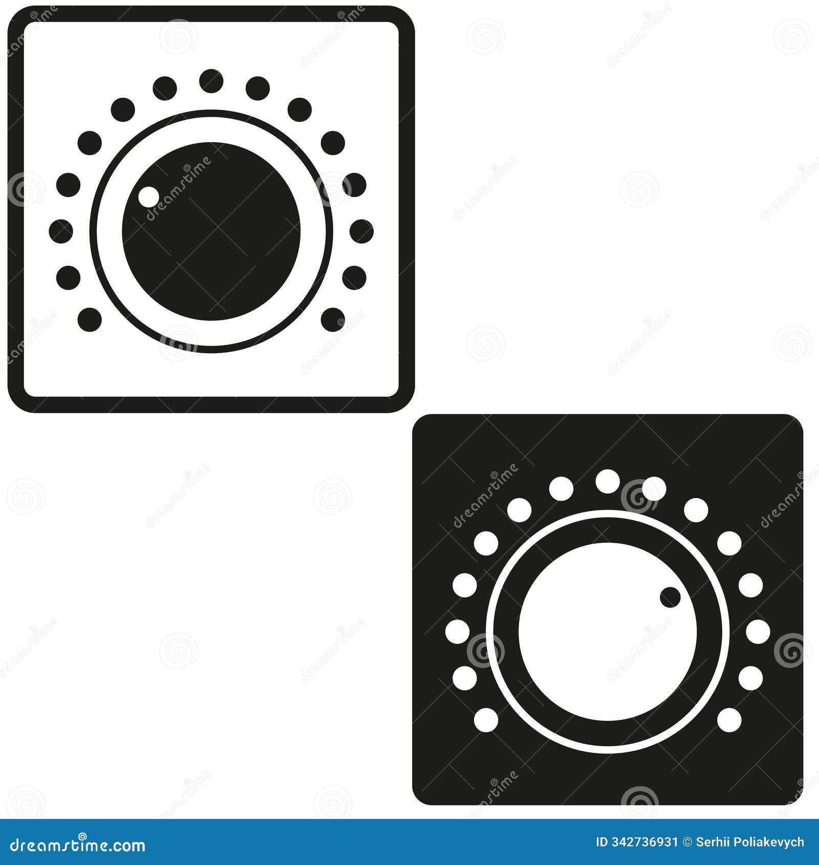 Dial Knob Icon. Volume Control Symbol. Black And White Interface Design ...
