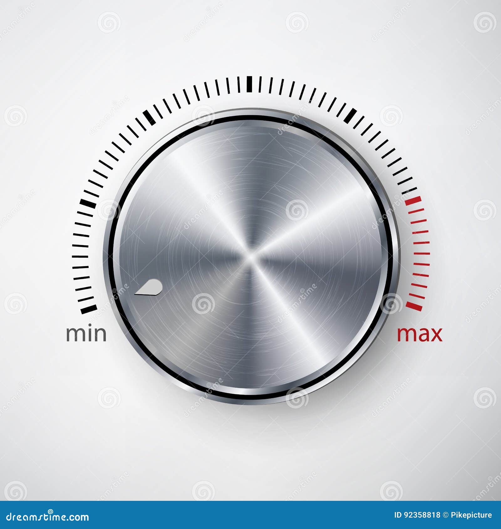Dial Knob Vector. Global Swatches. Realistic Metal Button with Circular ...