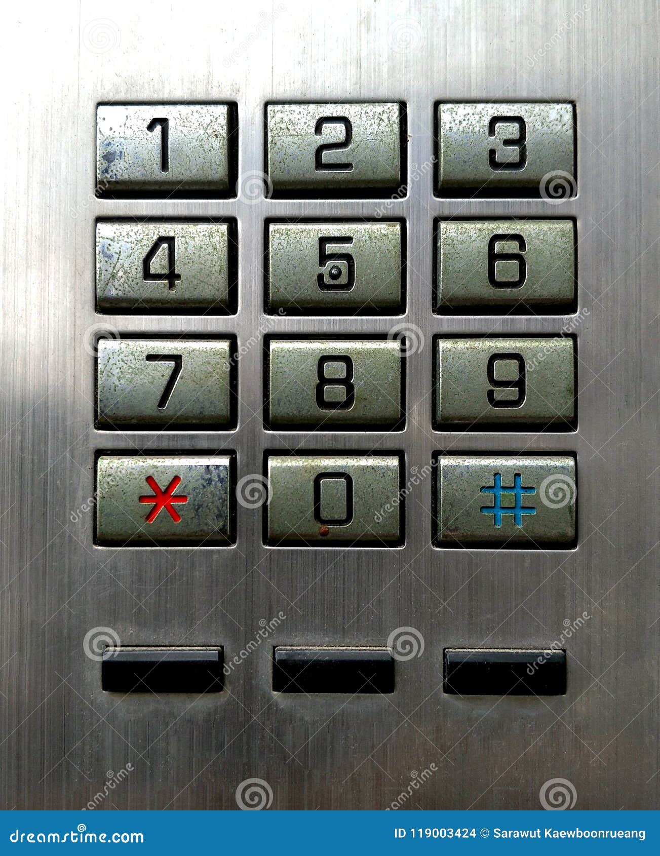 Dial Number Button on Old Used Public Telephone. Stock Photo - Image of ...