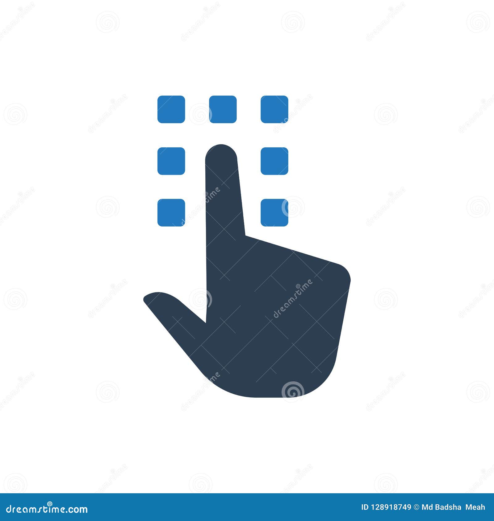 Dial Pad Icon stock vector. Illustration of call, passkey - 128918749