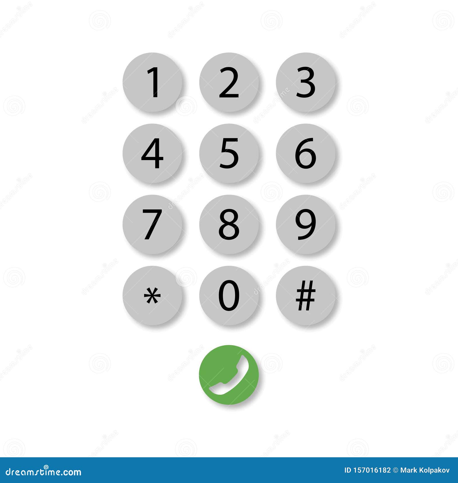 Dial Pad on Phone with Shadow, Stock Illustration - Illustration of ...