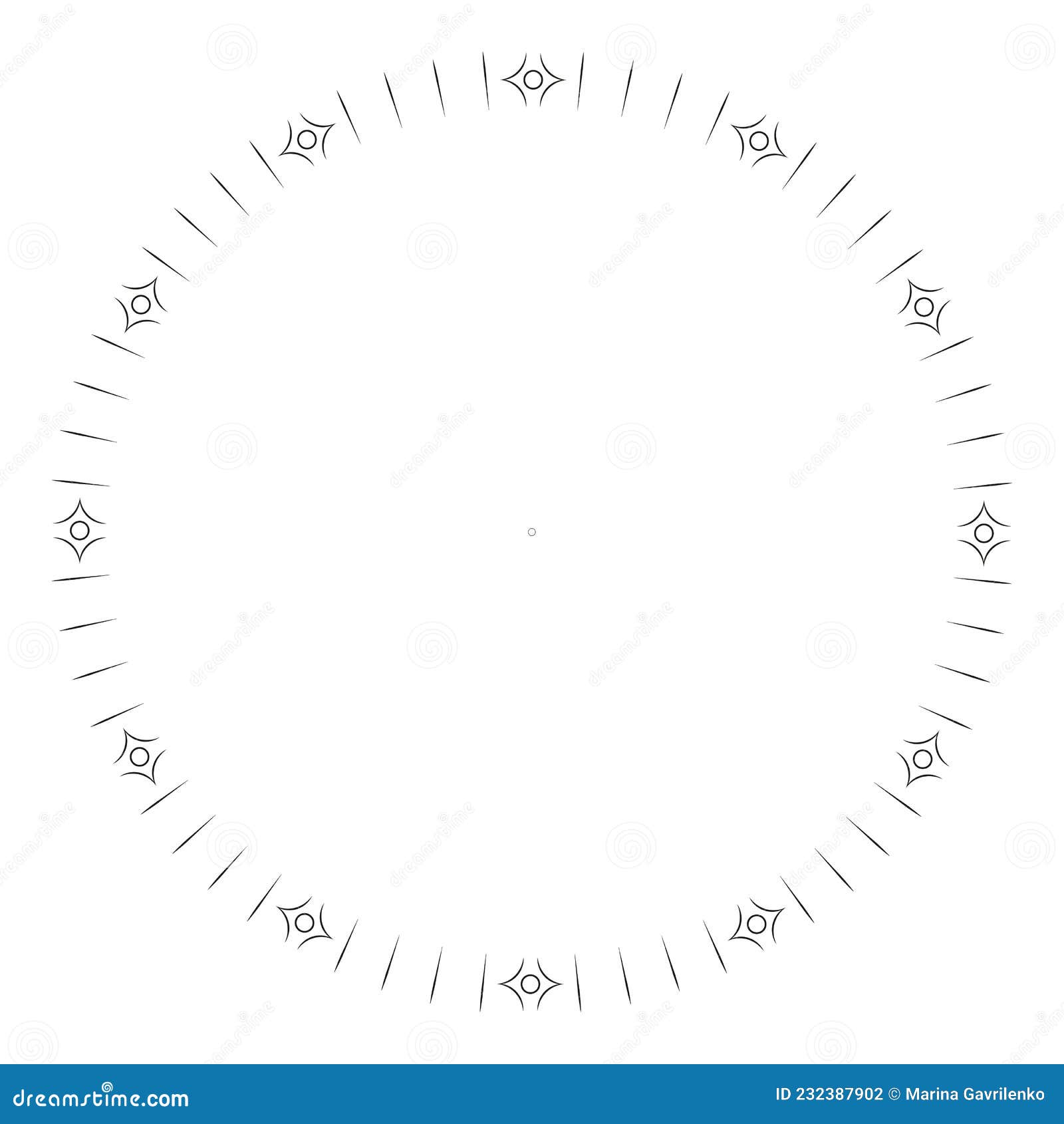 Dial Template for Elegant Watches, Time Circle with Decorative Elements ...