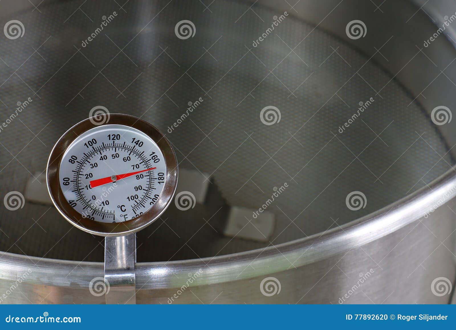 Dial Thermometer in Heating Water Stock Photo - Image of measure, metal ...