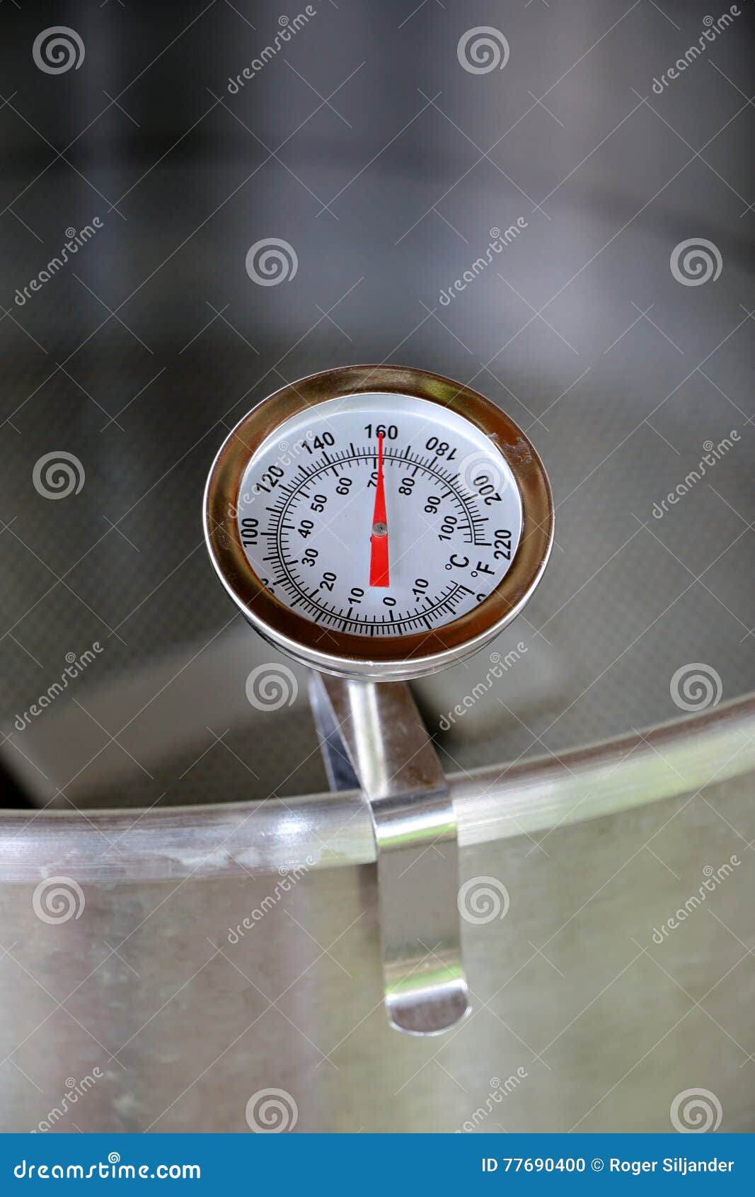 Dial Thermometer in Heating Water Stock Photo - Image of mash, process ...