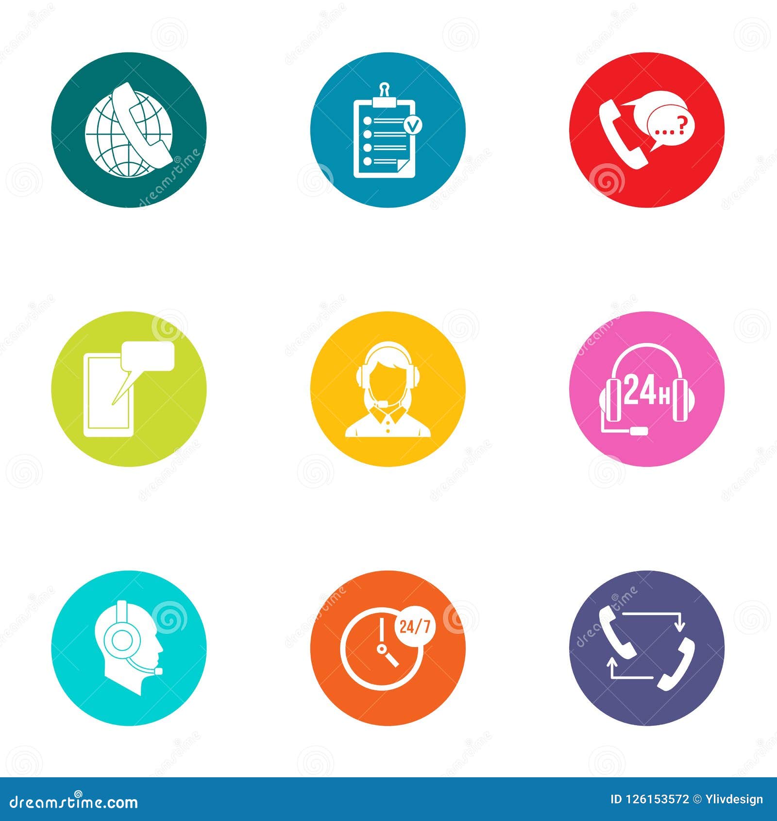 Dialer Icons Set, Flat Style Stock Vector - Illustration of business ...