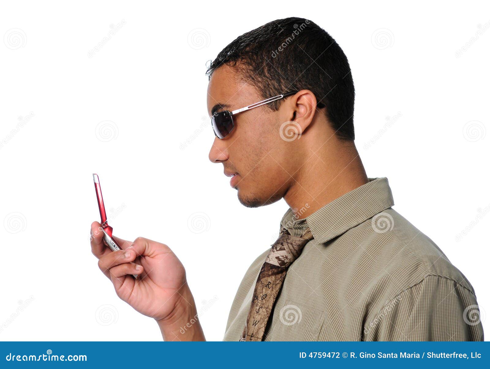 Dialing Cell Phone stock photo. Image of teen, cell, sunglasses - 4759472