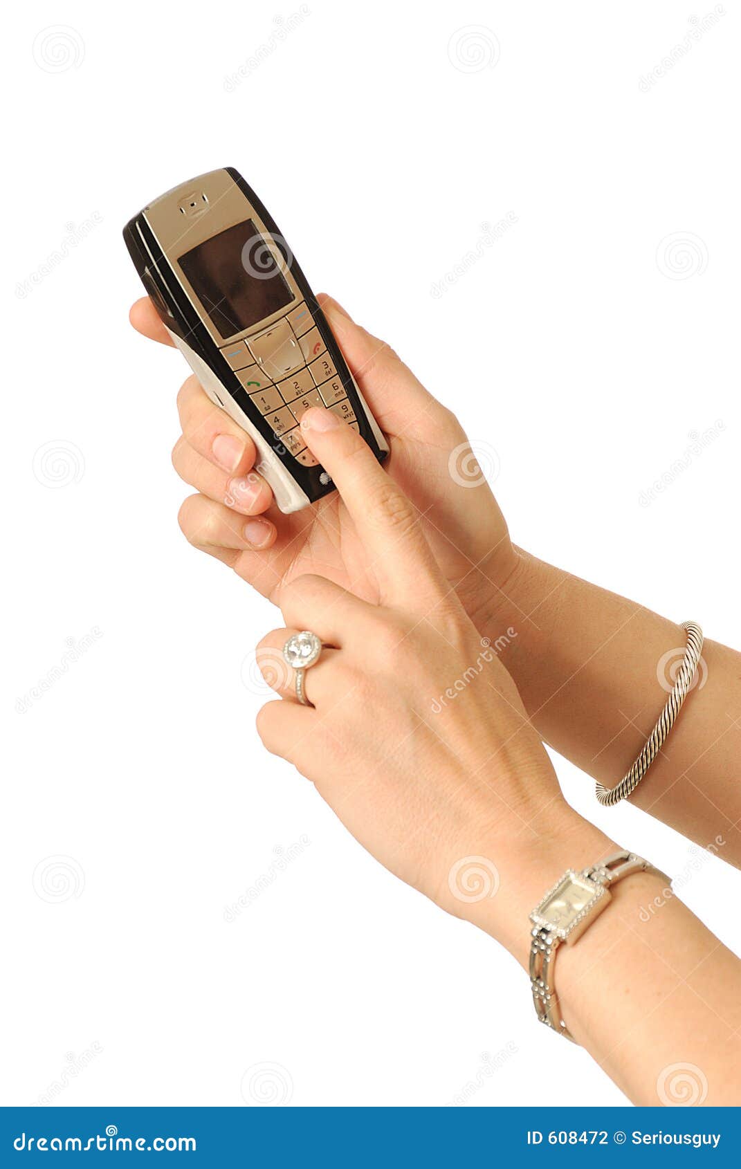 Dialing Cell Phone stock photo. Image of cell, white, dialing - 608472