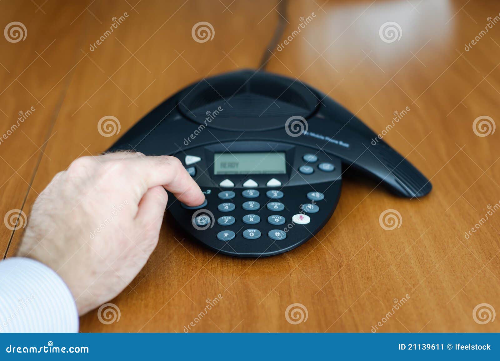 Dialing on Conference Phone Stock Image - Image of dial, call: 21139611