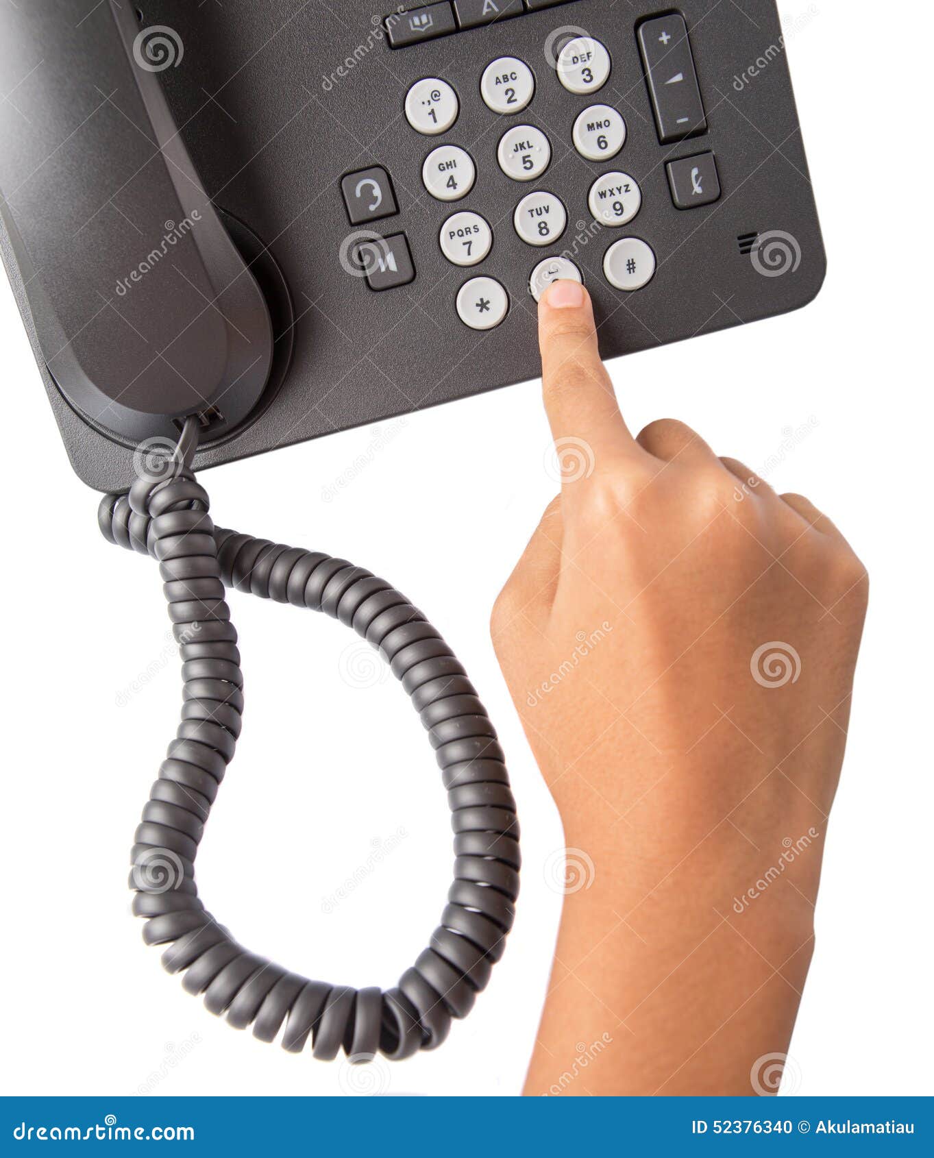 Dialing Desktop Telephone IV Stock Photo - Image of call, hand: 52376340