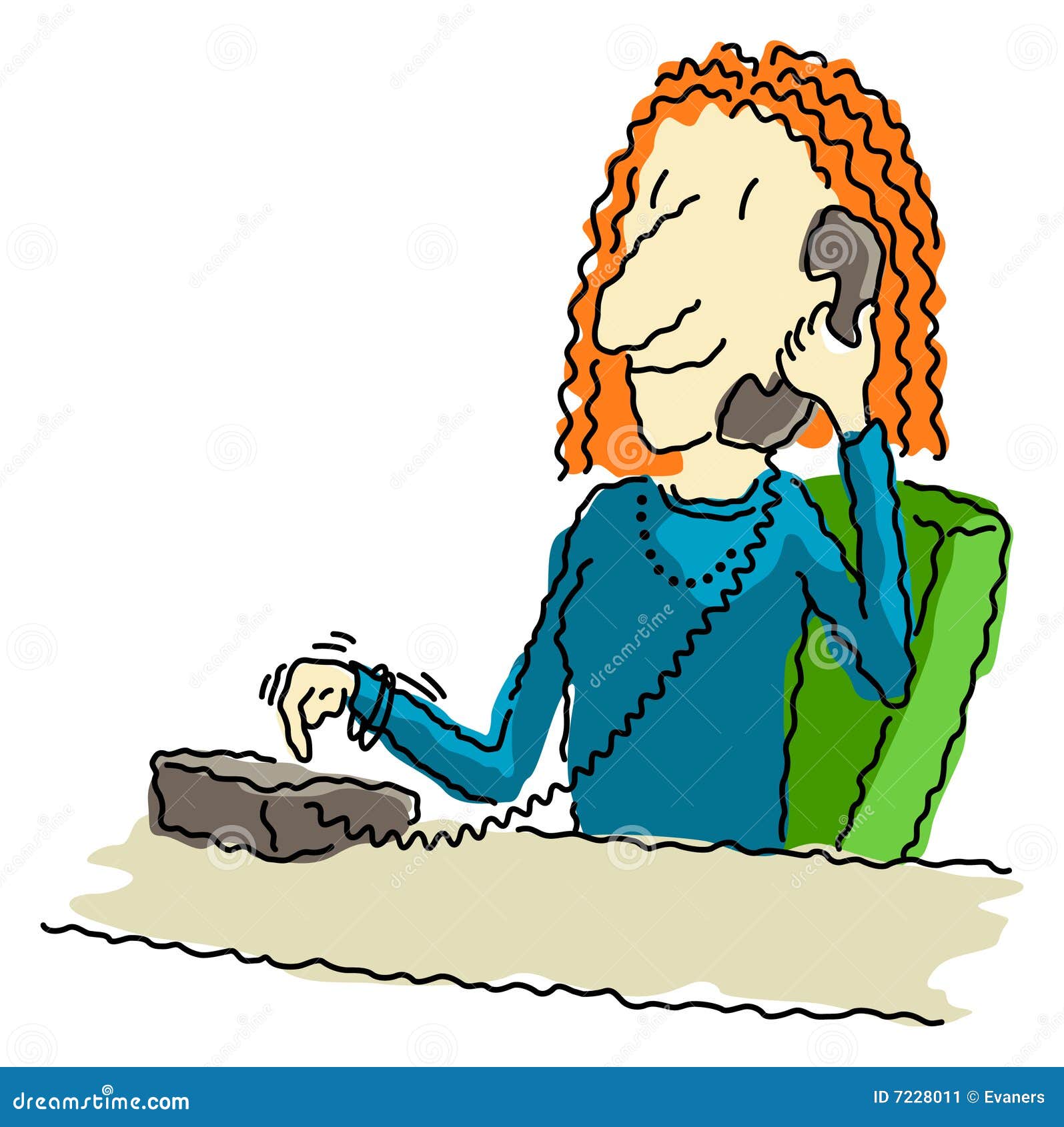 Dialing Phone stock vector. Illustration of office, cartoon - 7228011