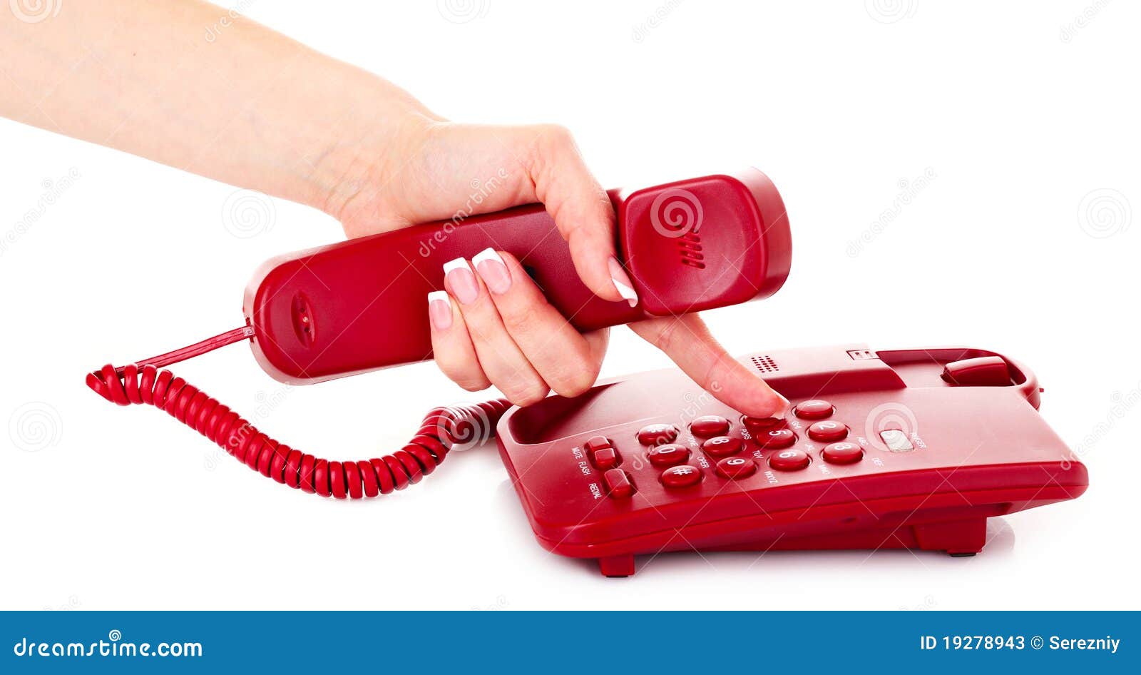 Dialing on the red phone stock image. Image of support - 19278943