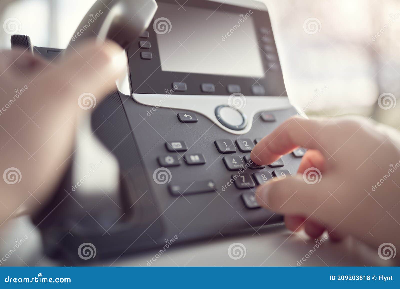 Dialing a Telephone in the Office Concept for Communication Contact Us ...