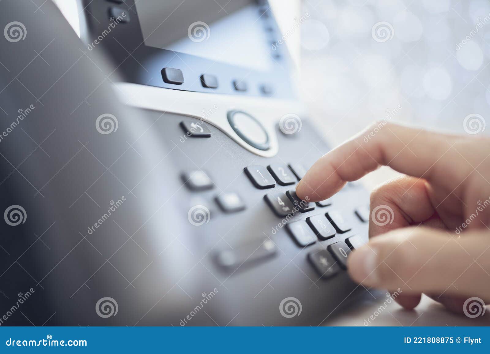 Dialing a Telephone in the Office Concept for Communication, Contact Us ...