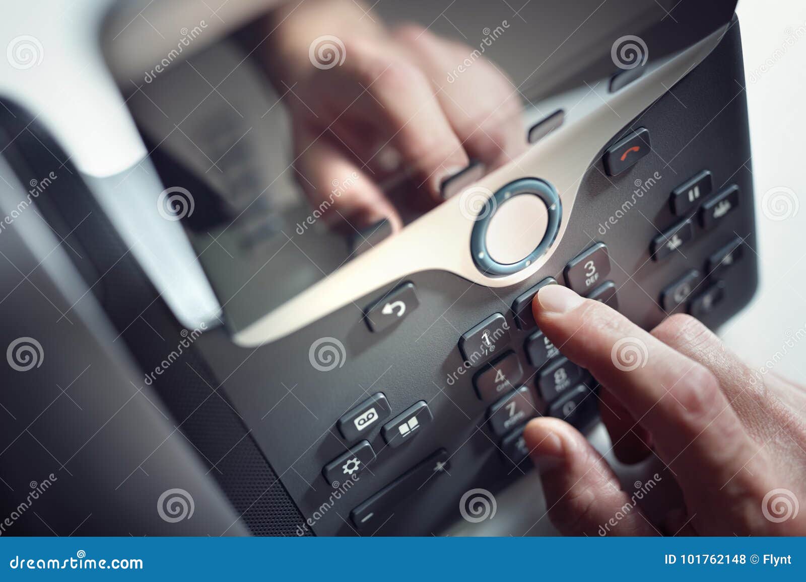 Dialing a Telephone in the Office Stock Photo - Image of communication ...