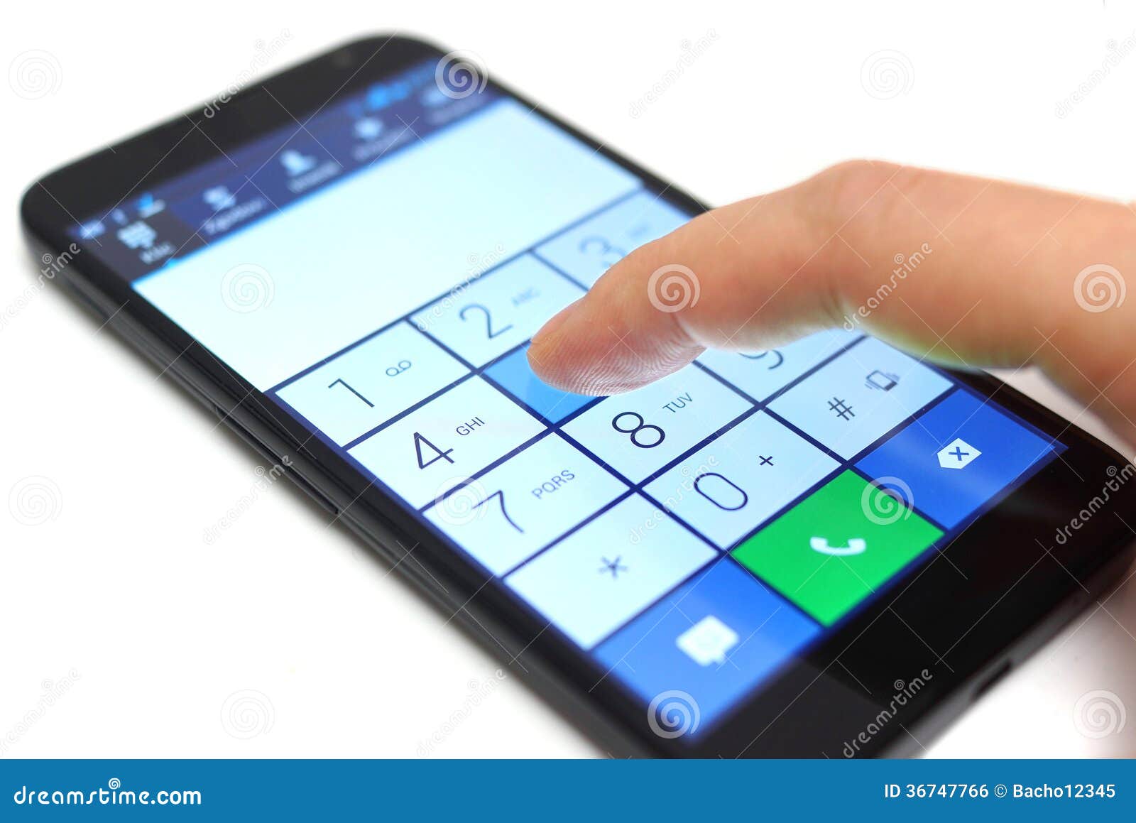 Dialing on Touchscreen Smartphone Stock Photo - Image of message ...