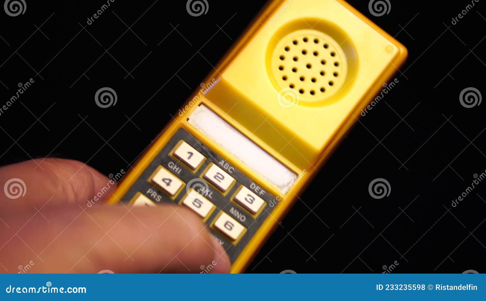 Dialing 911 on Vintage Speed Dial Telephone Device from 1980s, Close Up ...