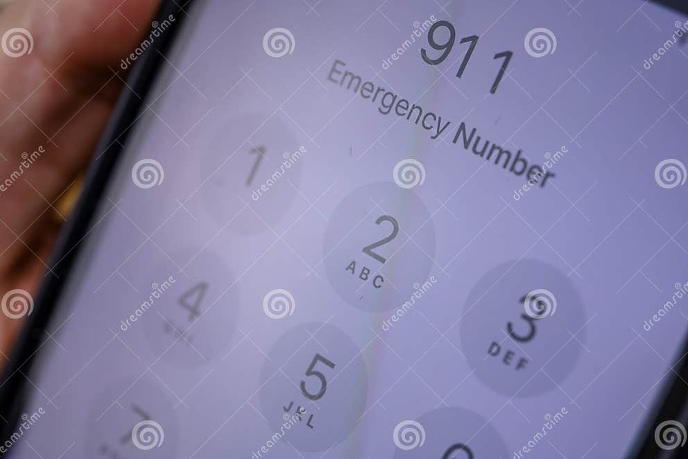 Calling 911 Emergency Number Stock Photo - Image of screen, service ...