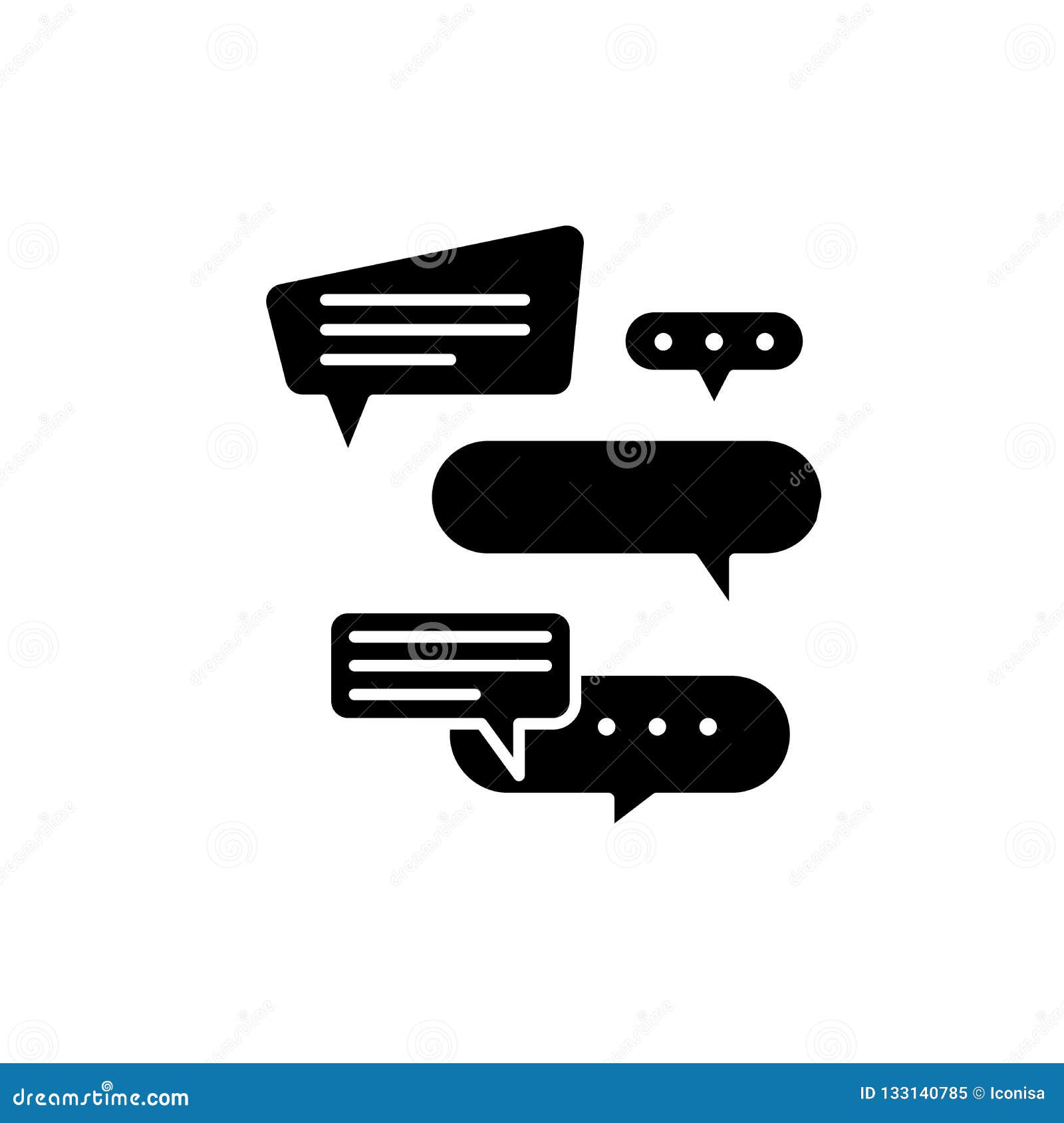 Dialog Black Icon, Vector Sign on Isolated Background. Dialog Concept ...