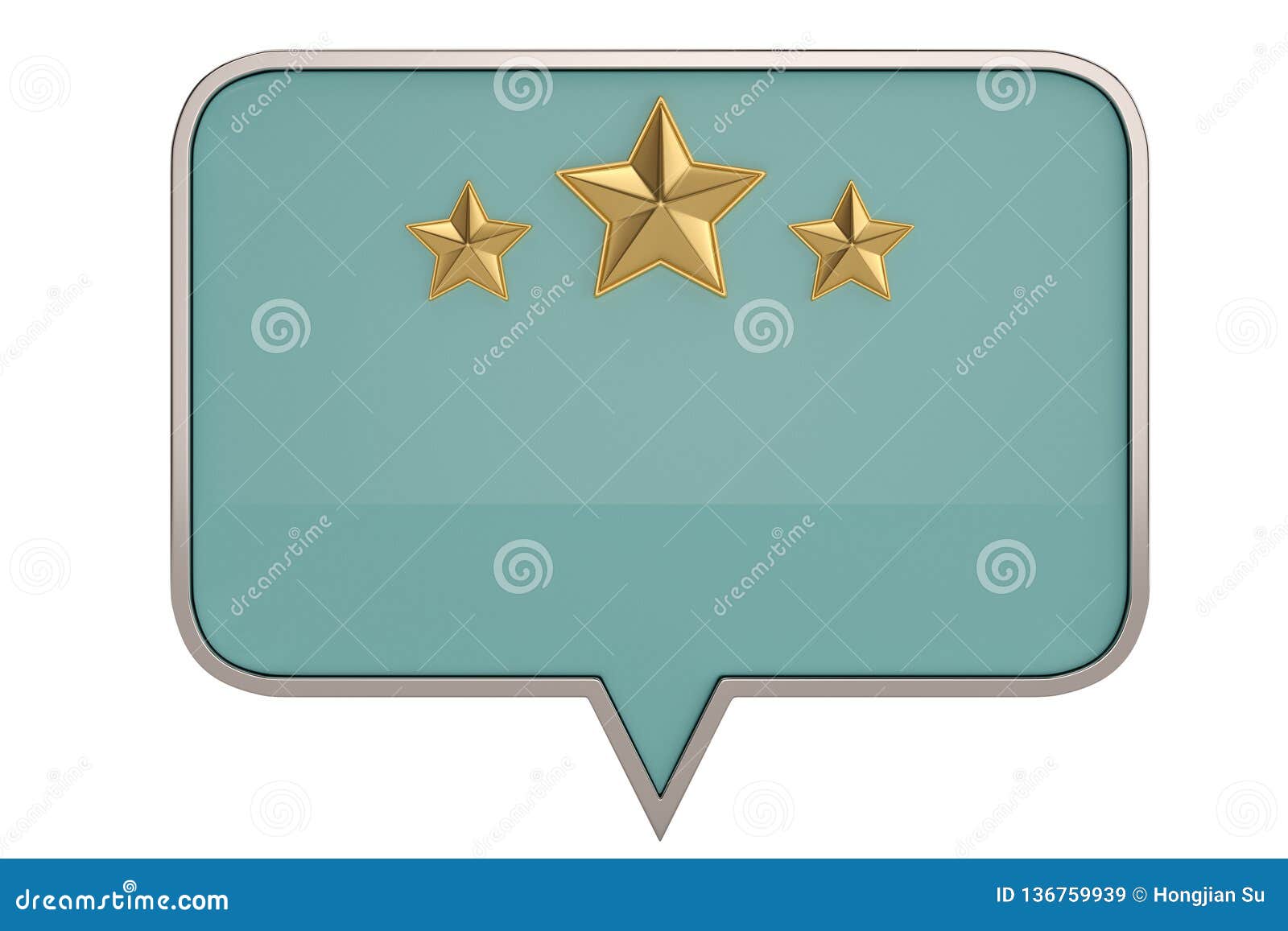 Dialog Board and Stars Isolated on White Background 3D Illustration ...