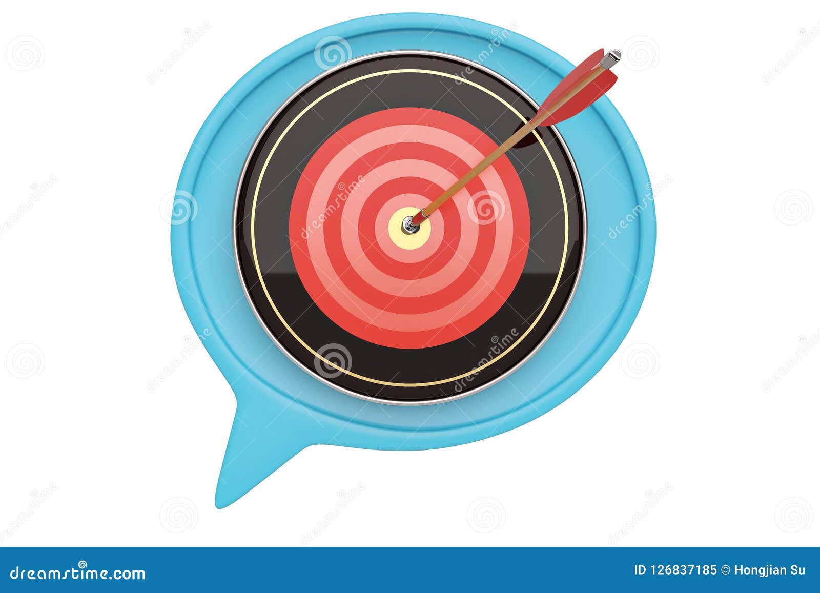 Dialog Box and Arrow with Target 3D Illustration. Stock Illustration ...