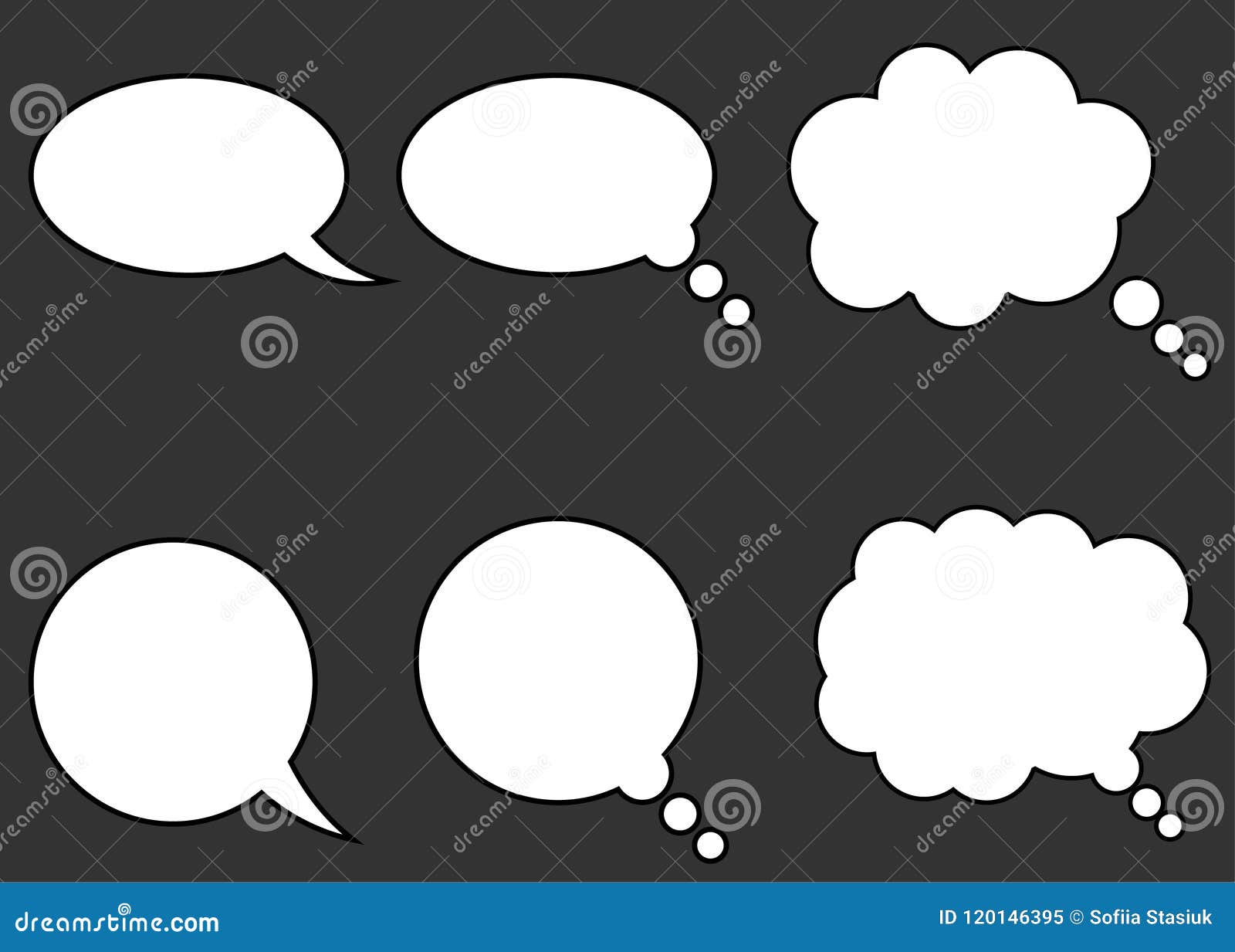 Dialog Box Icon, Chat Cartoon Bubbles. Thinking Cloud Stock Vector ...