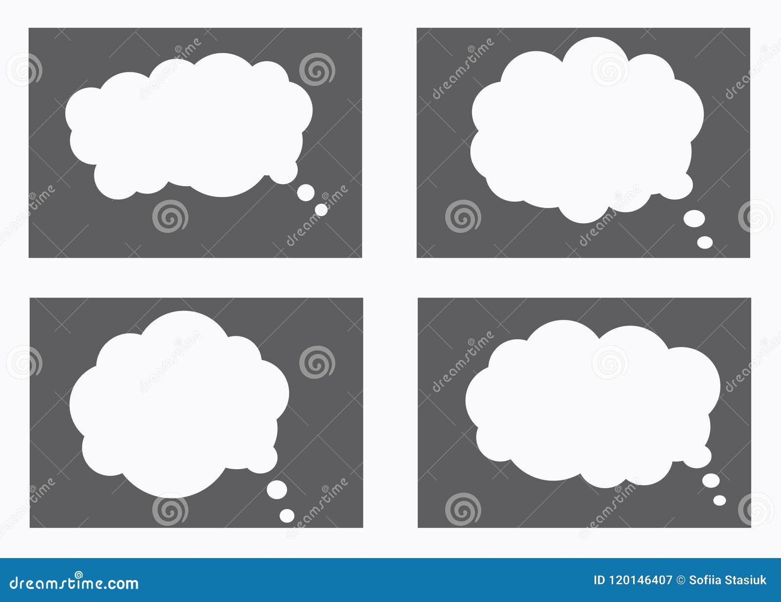 Dialog Box Icon, Chat Cartoon Bubbles. Thinking Cloud Stock Vector ...