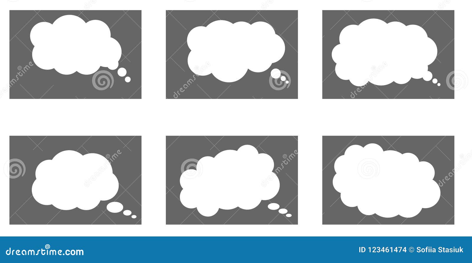 Dialog Box Icon, Chat Cartoon Bubbles. Thinking Cloud Stock Vector ...