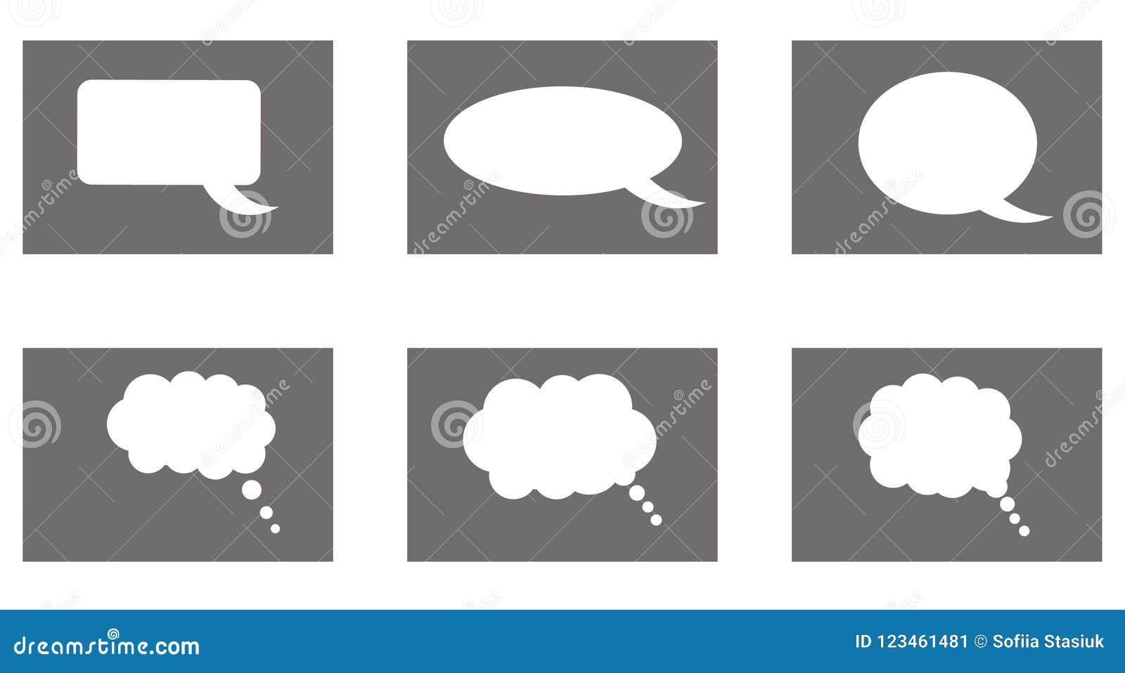 Dialog Box Icon, Chat Cartoon Bubbles. Thinking Cloud Stock Vector ...
