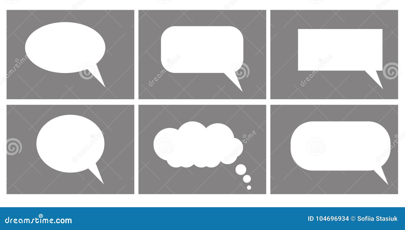 Dialog Box Icon, Chat Cartoon Bubbles. Thinking Cloud Stock Vector ...