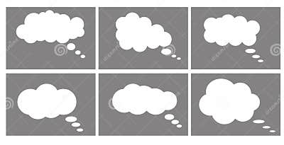 Dialog Box Icon, Chat Cartoon Bubbles. Thinking Cloud Stock Vector ...