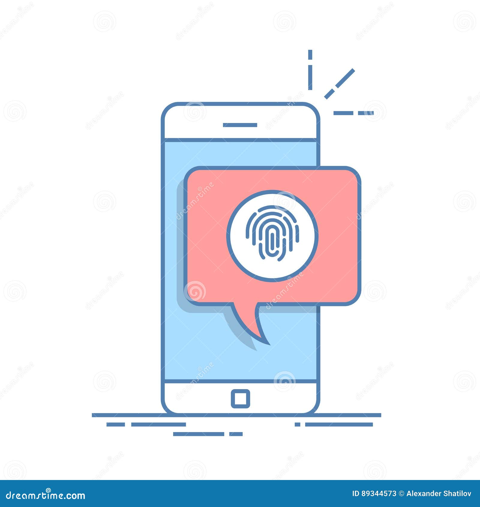 Dialog Box on the Phone with a Suggestion To Scan a Fingerprint. Quick ...