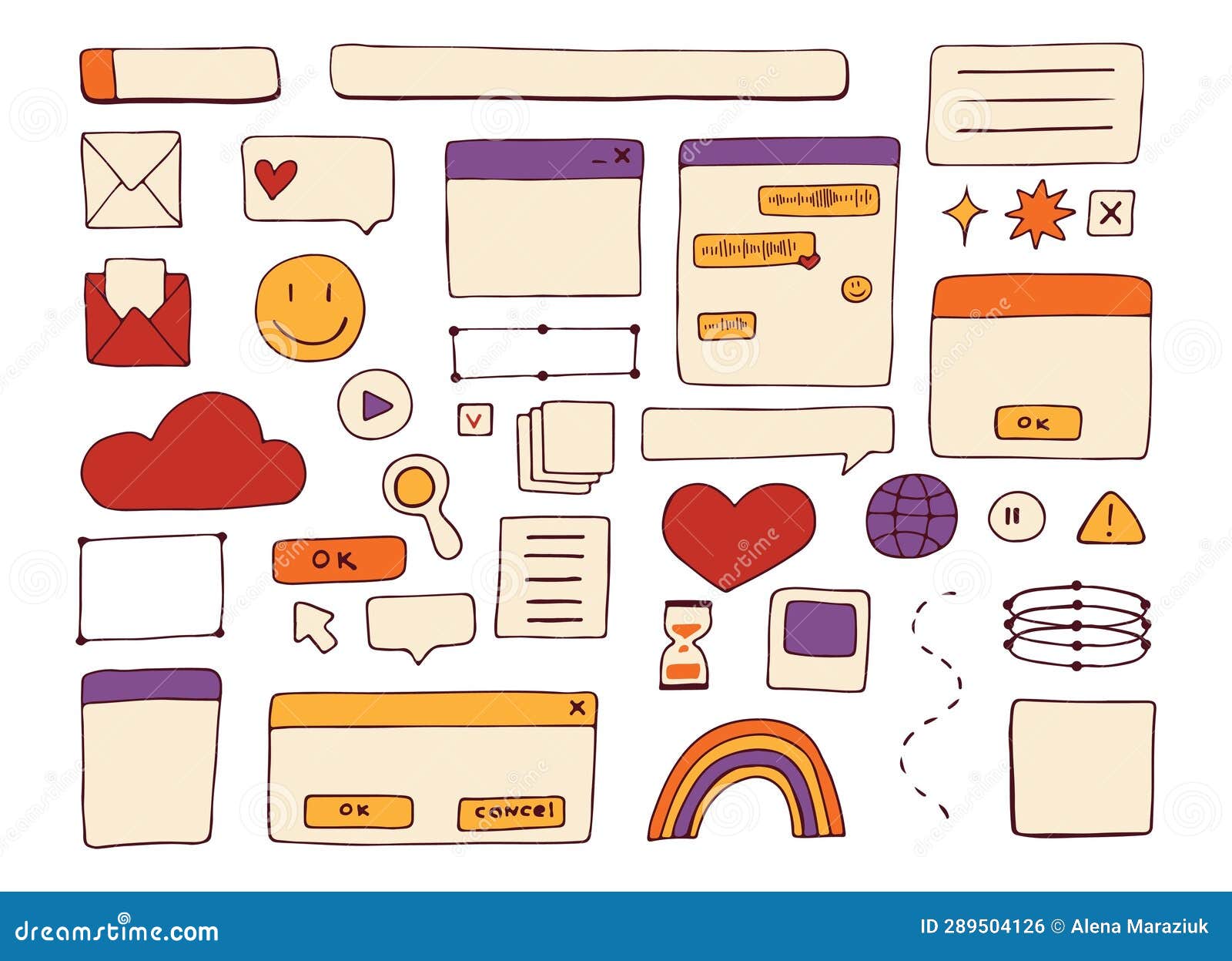 Dialog Boxes Old. Retro Pc Elements, User Interface, Operating System ...