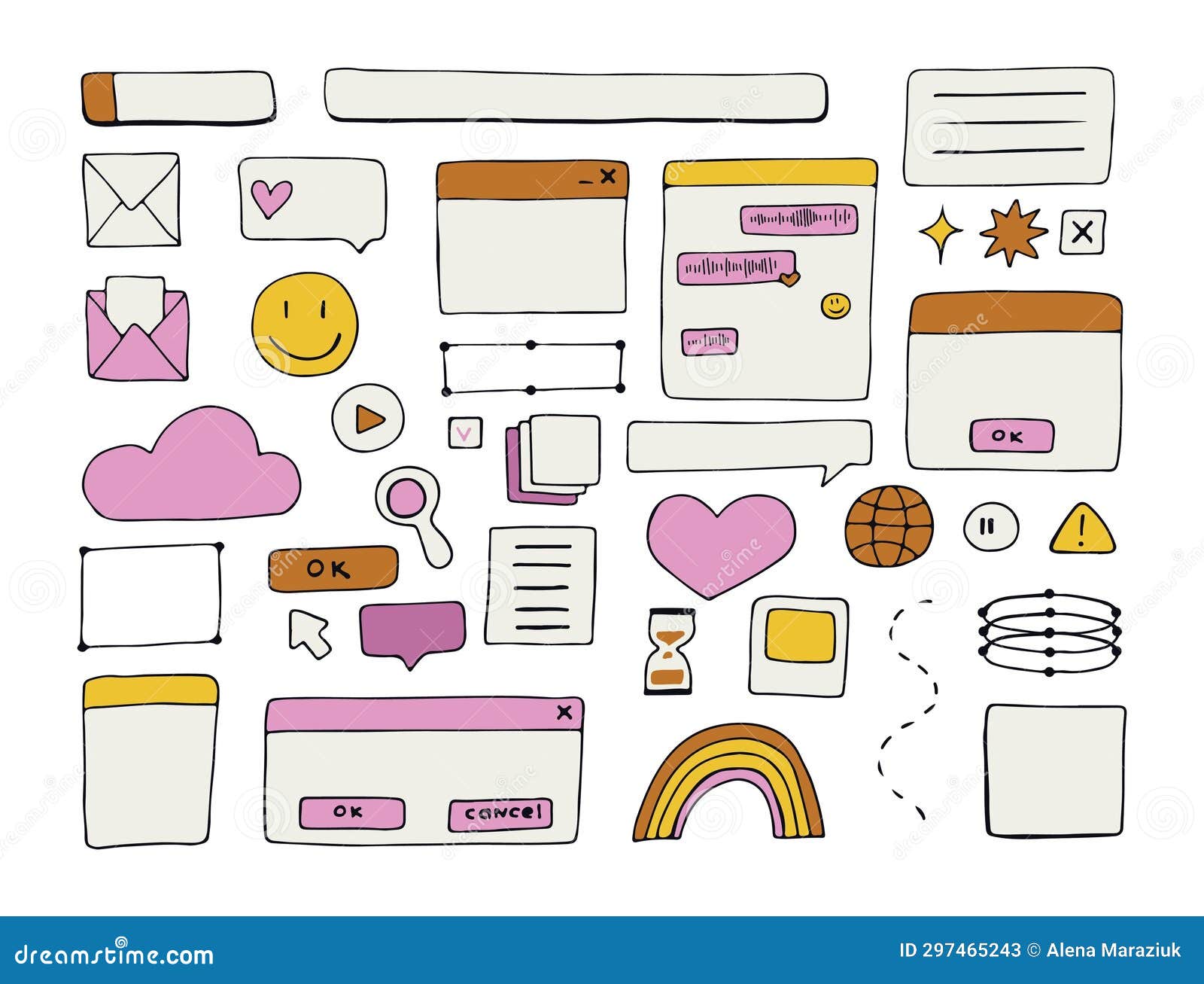 Dialog Boxes Old. Retro Pc Elements, User Interface, Operating System ...