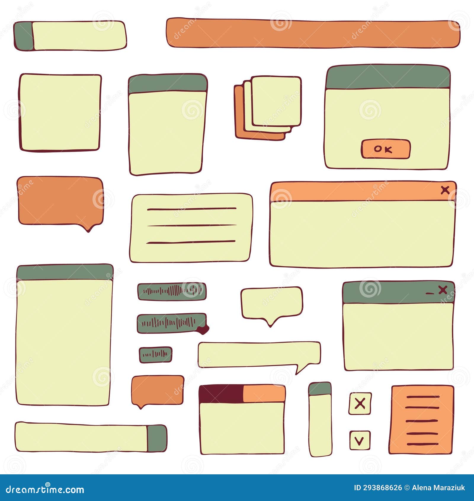 Dialog Boxes Old Retro Pc Elements User Interface Operating System Windows Icons In Trendy