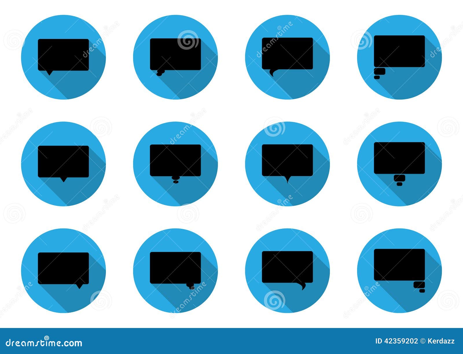 Dialog Bubbles in Flat Icon Stock Vector - Illustration of bubble ...