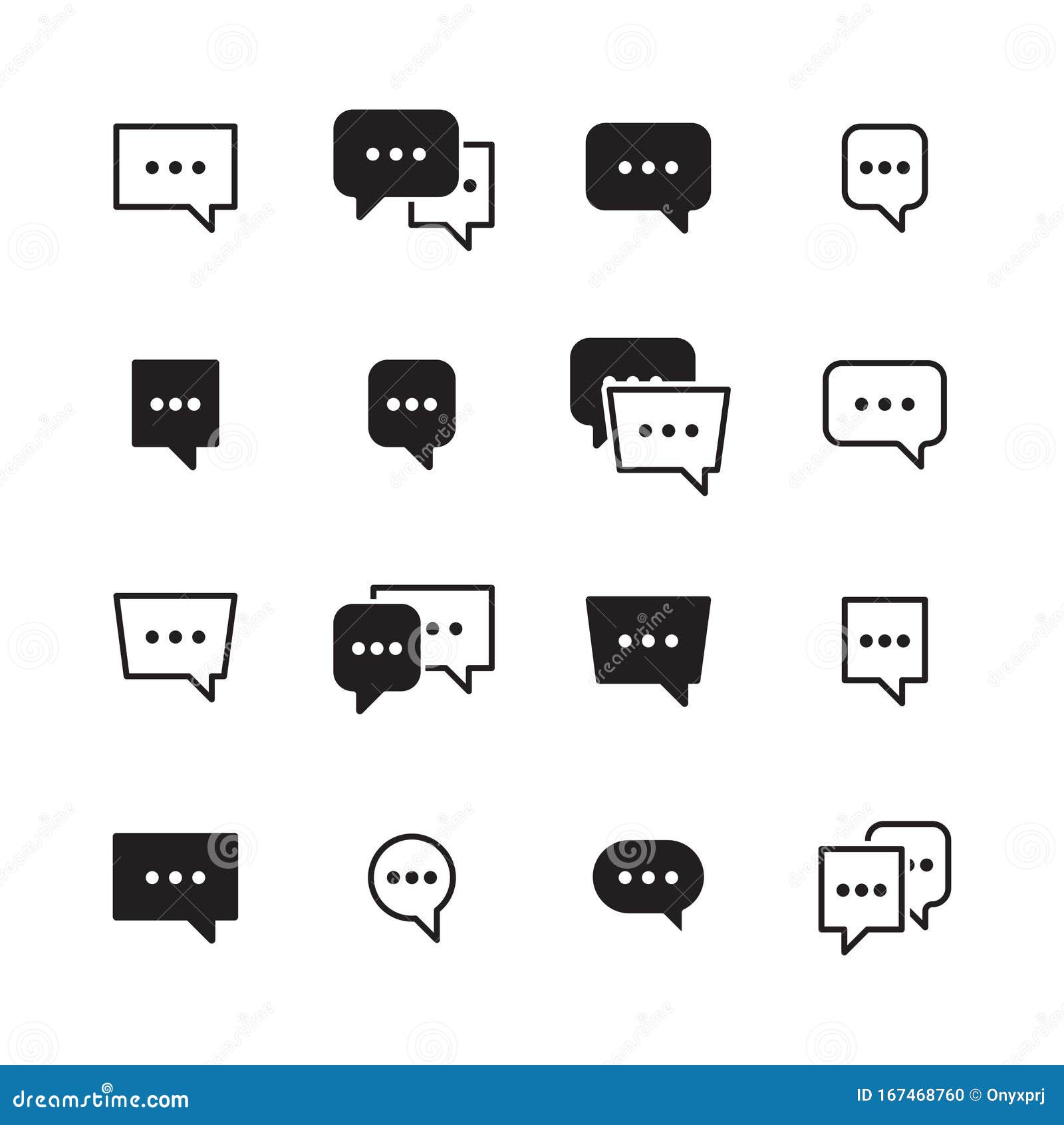 Dialog Bubbles. Talking Chatting Box Icons Vector Dialog Pictogram for ...