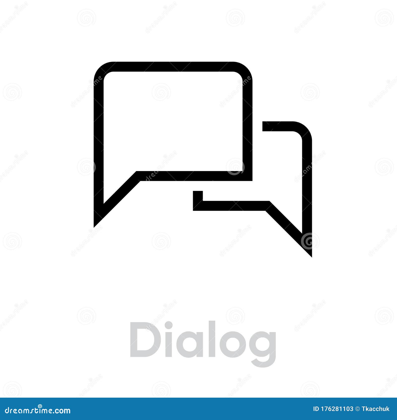 Dialog Chat Message Icon. Editable Line Vector Stock Vector ...