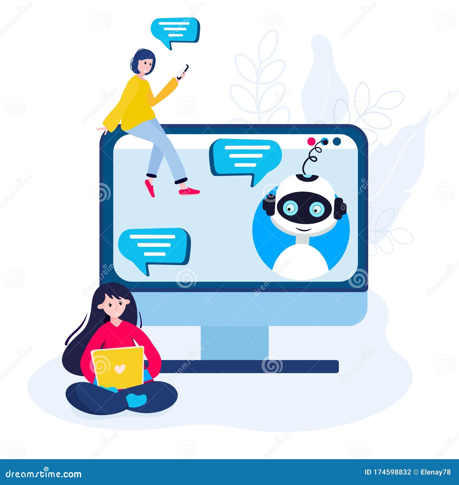 Dialog Chatbot with Customers. Ai Answer the Questions. User Has ...