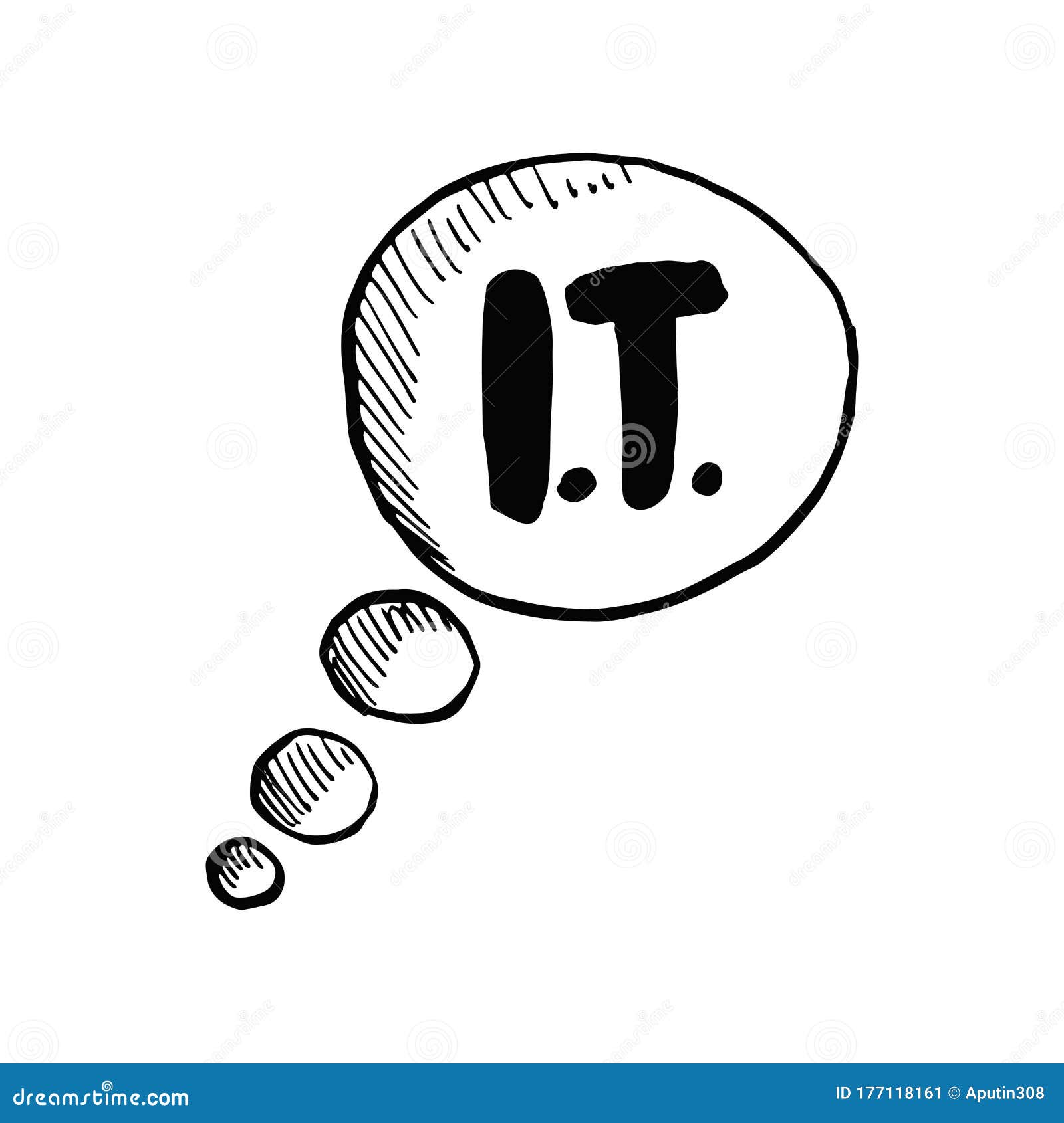 Dialog Cloud Sketch Drawing on White Background Stock Vector ...