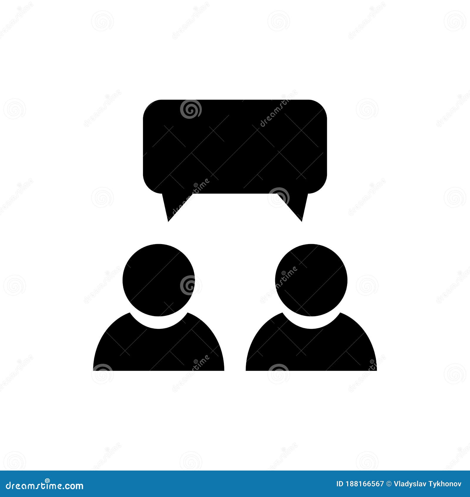Dialog Icon in Black. Symbol of Dialogue between Two People Vector EPS ...